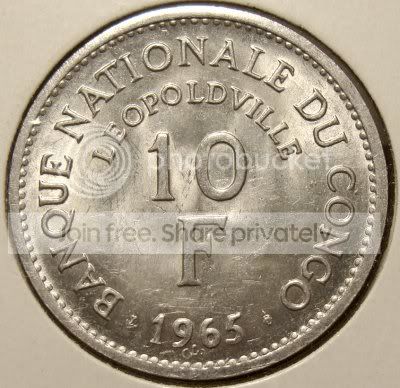 Congo 10f Coin 1965 | Coin Talk